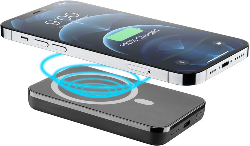 Akupank Cellular Line 5000mAh Magsafe, must - Klick e-pood