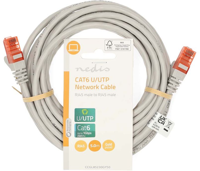 Võrgukaabel Nedis RJ45 - RJ45, CAT6, 5m - Klick e-pood