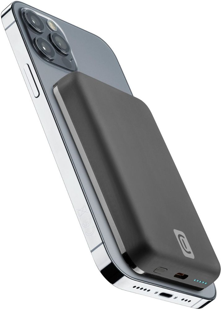 Akupank Cellular Line 5000mAh Magsafe, must - Klick e-pood