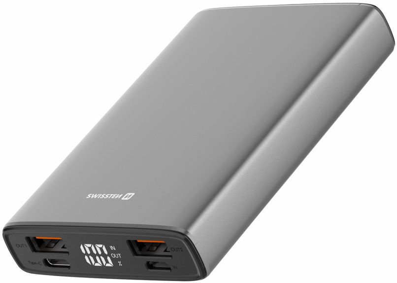Akupank Swissten 2xUSB-USB-C-Micro USB 20W 10000mAh - Klick e-pood