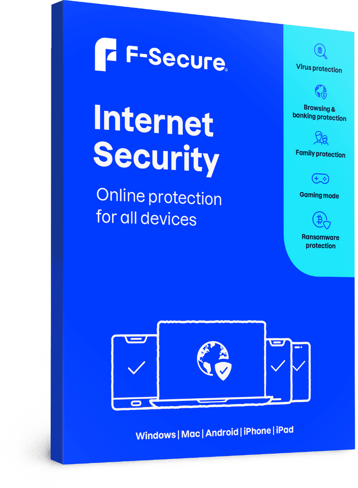 Tarkvara F-SECURE Internet Security (ESD), 2 aastat, 1 seade - Klick e-pood