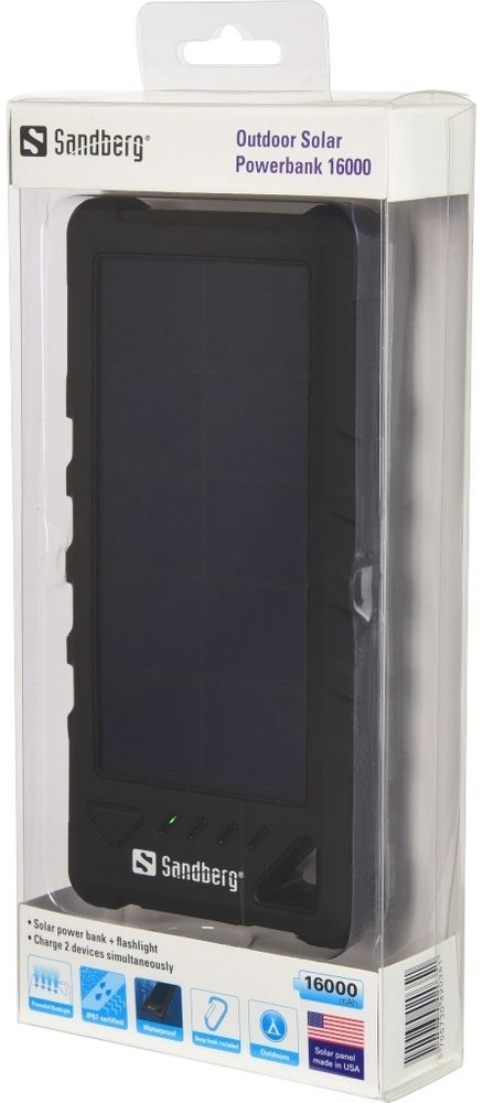 Akupank Sandberg Päikesepaneeliga 16000mAh - Klick e-pood