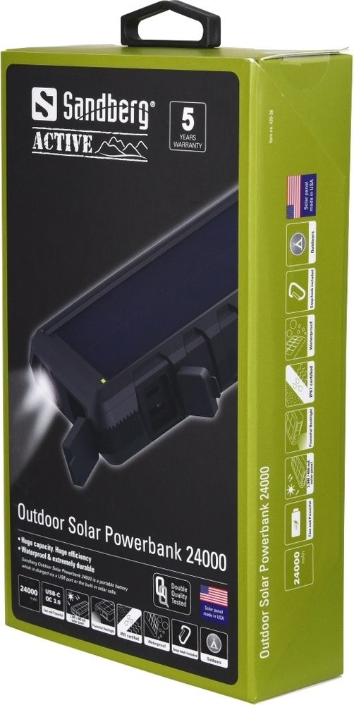Akupank Sandberg Päikesepaneeliga 24000mAh - Klick e-pood