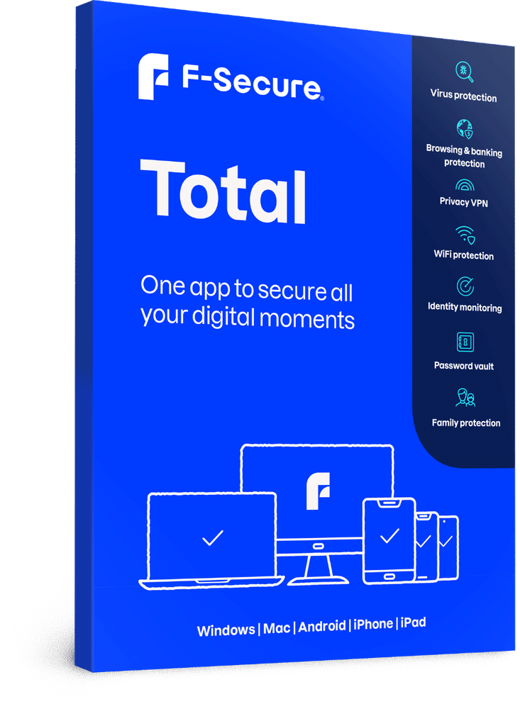 Tarkvara F-SECURE TOTAL (ESD), 1 aasta, 5 seadet - Klick e-pood